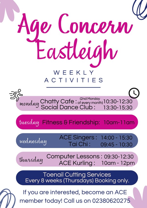 Activities at Age Concern Eastleigh | Age Concern Eastleigh